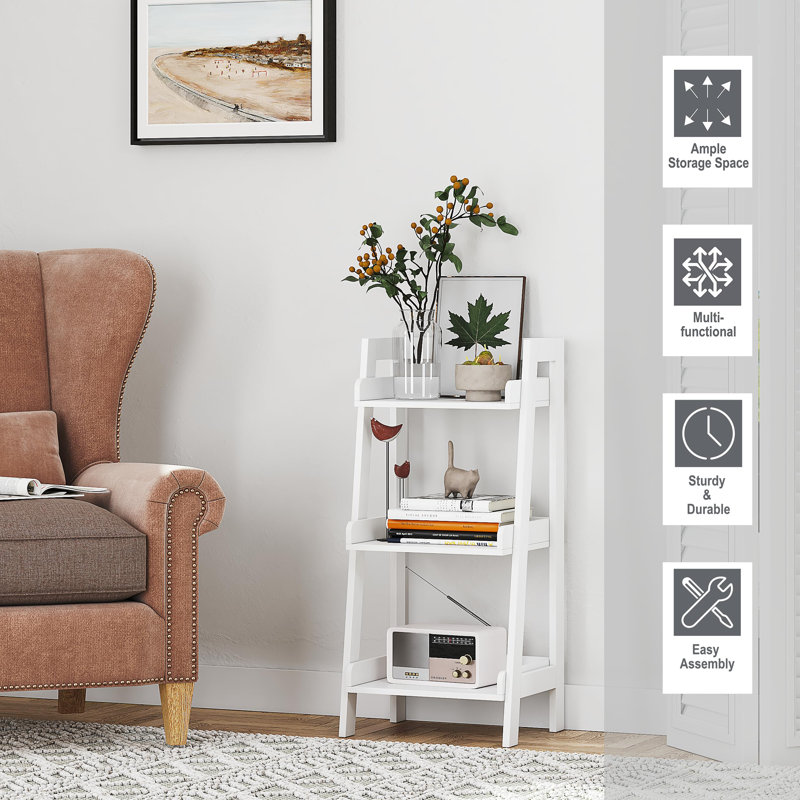 Lark Manor™ 3-Tier Ladder Shelf,3-Shelf Spacesaver Open Wood Shelving ...