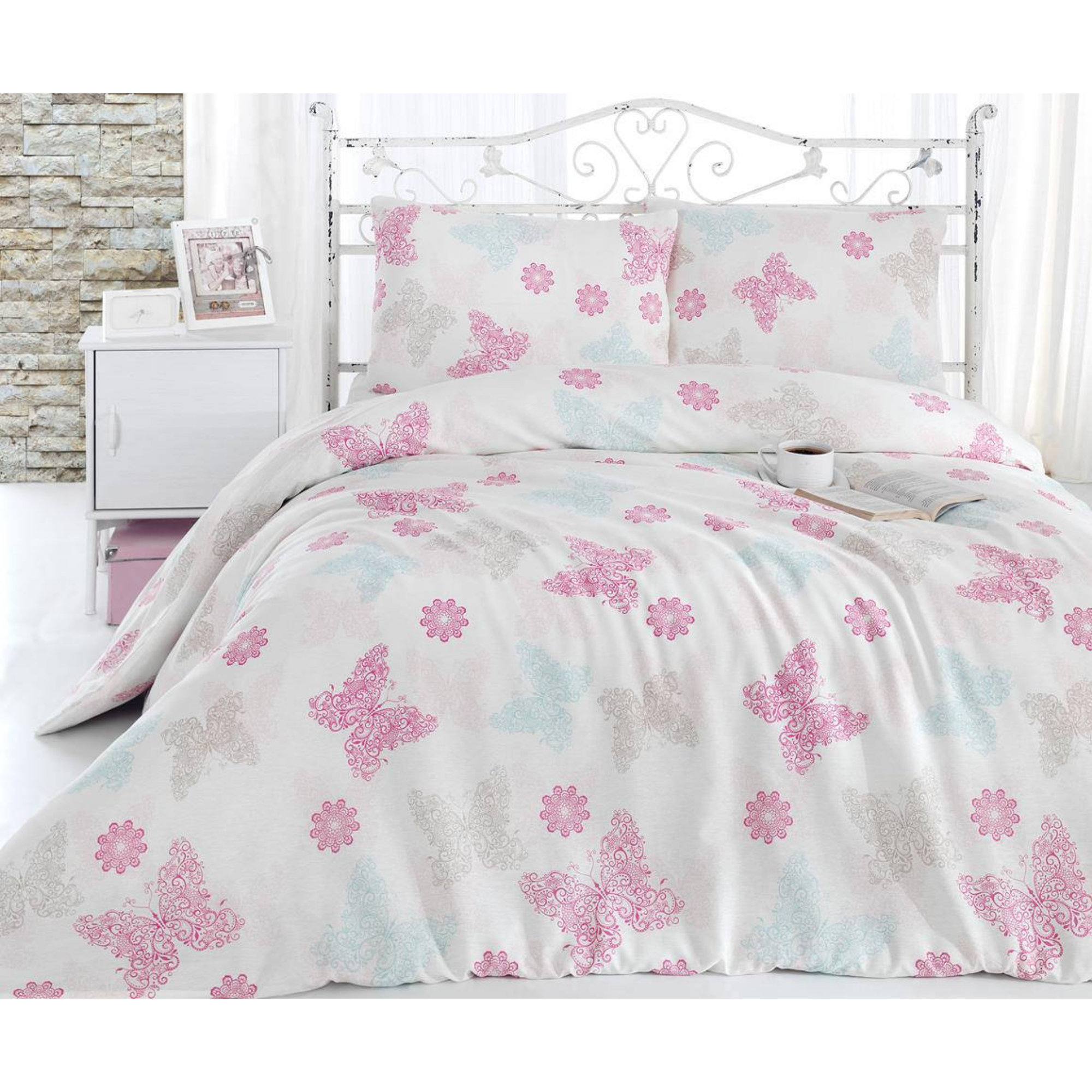 Asir Group INC Eshel Light Cream/Beige/Fuchsia Cotton Blend Modern ...