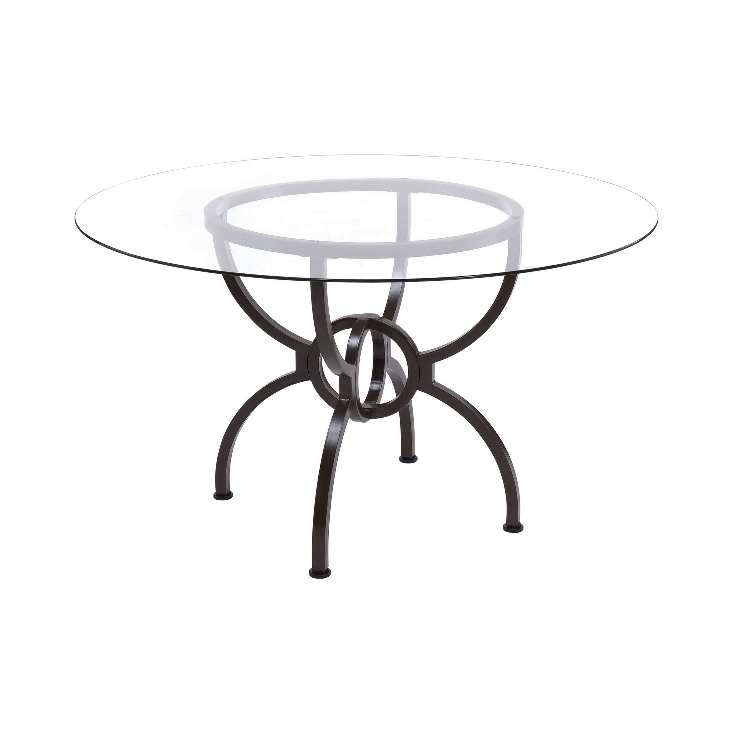 Lark Manor Amarvir 48 Inch Round Dining Table, Clear Glass Top ...