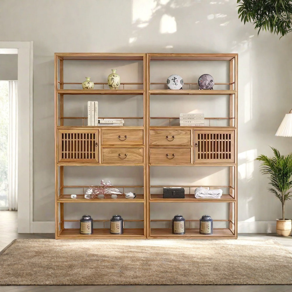 Parttlion New Chinese style solid wood bookshelf | Wayfair