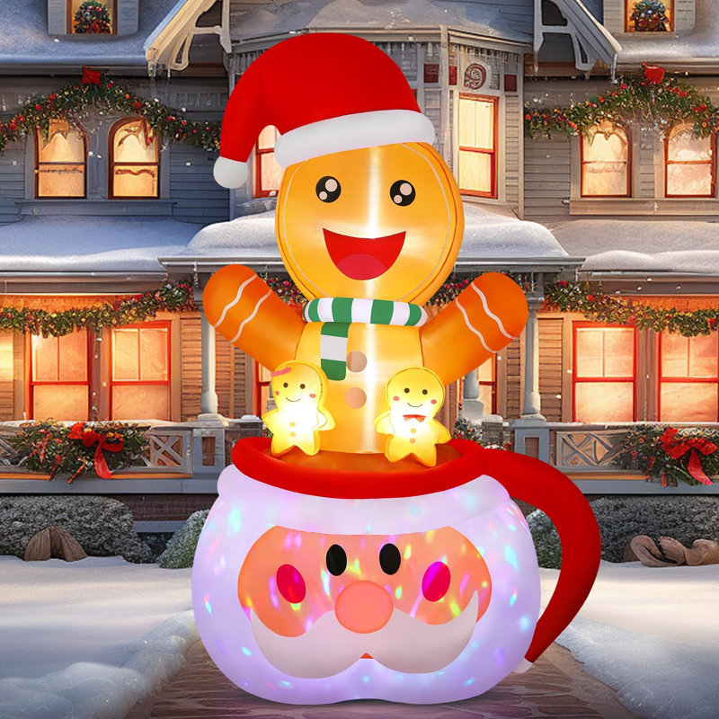 The Holiday Aisle® XIEUS 6FT Inflatable Coffee Cup | Wayfair