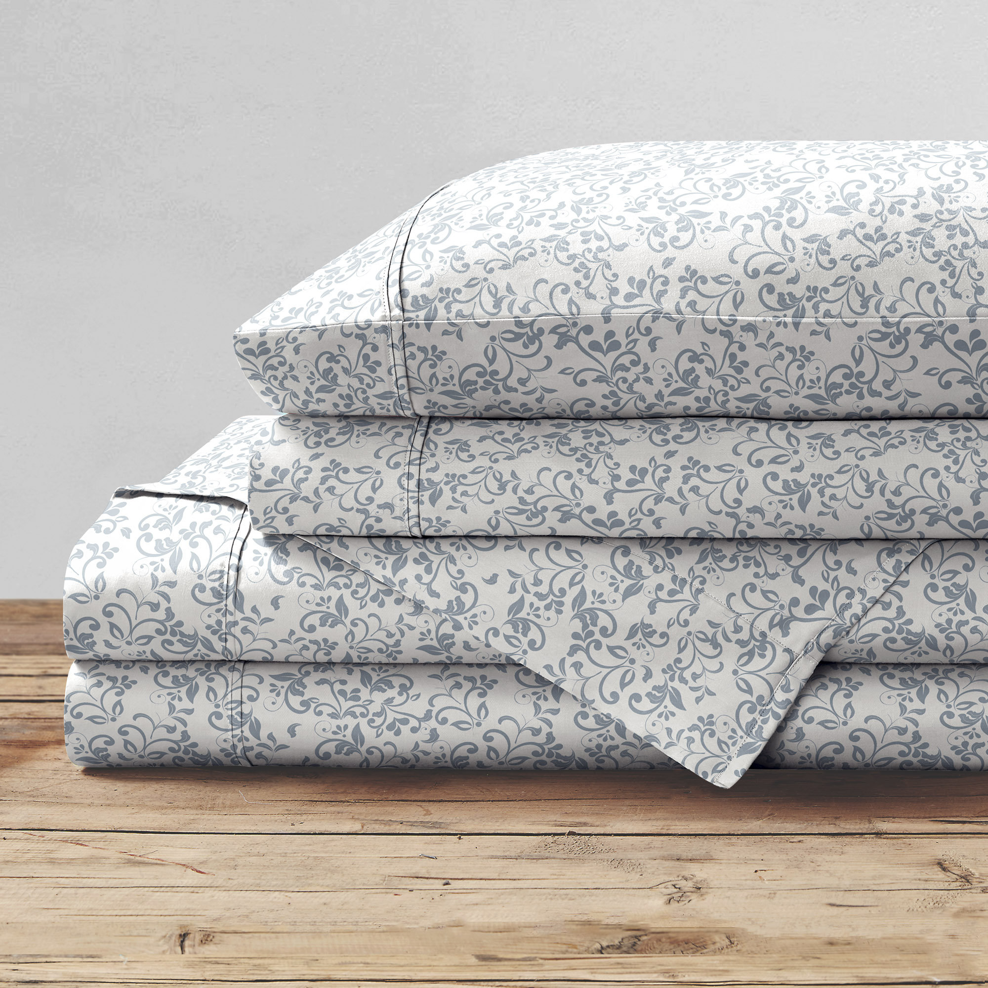 Birch Lane™ Armes 144 Thread Count Floral 100% Cotton Sheet Set ...