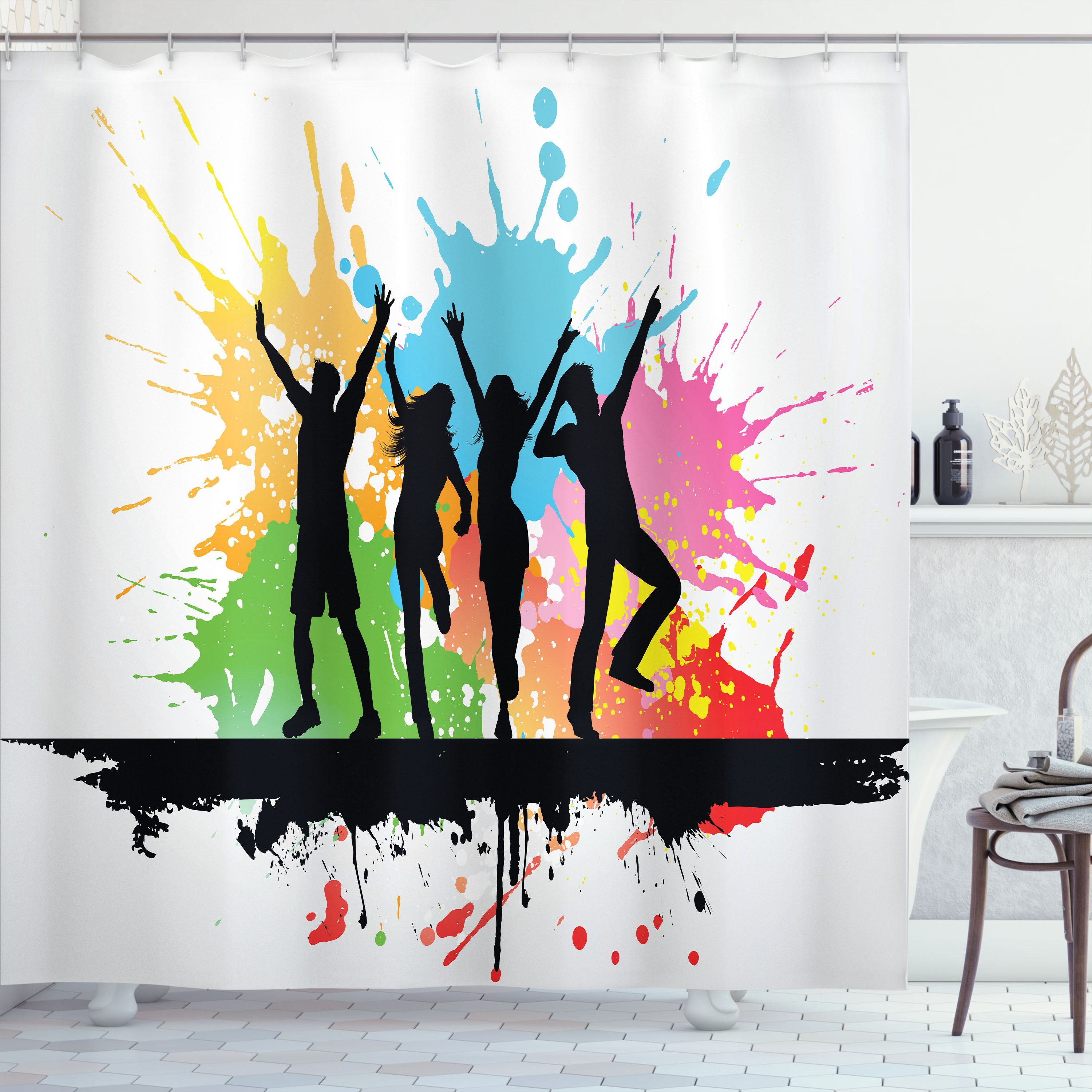 George Oliver Youth Shower Curtain Dance Party People | Wayfair