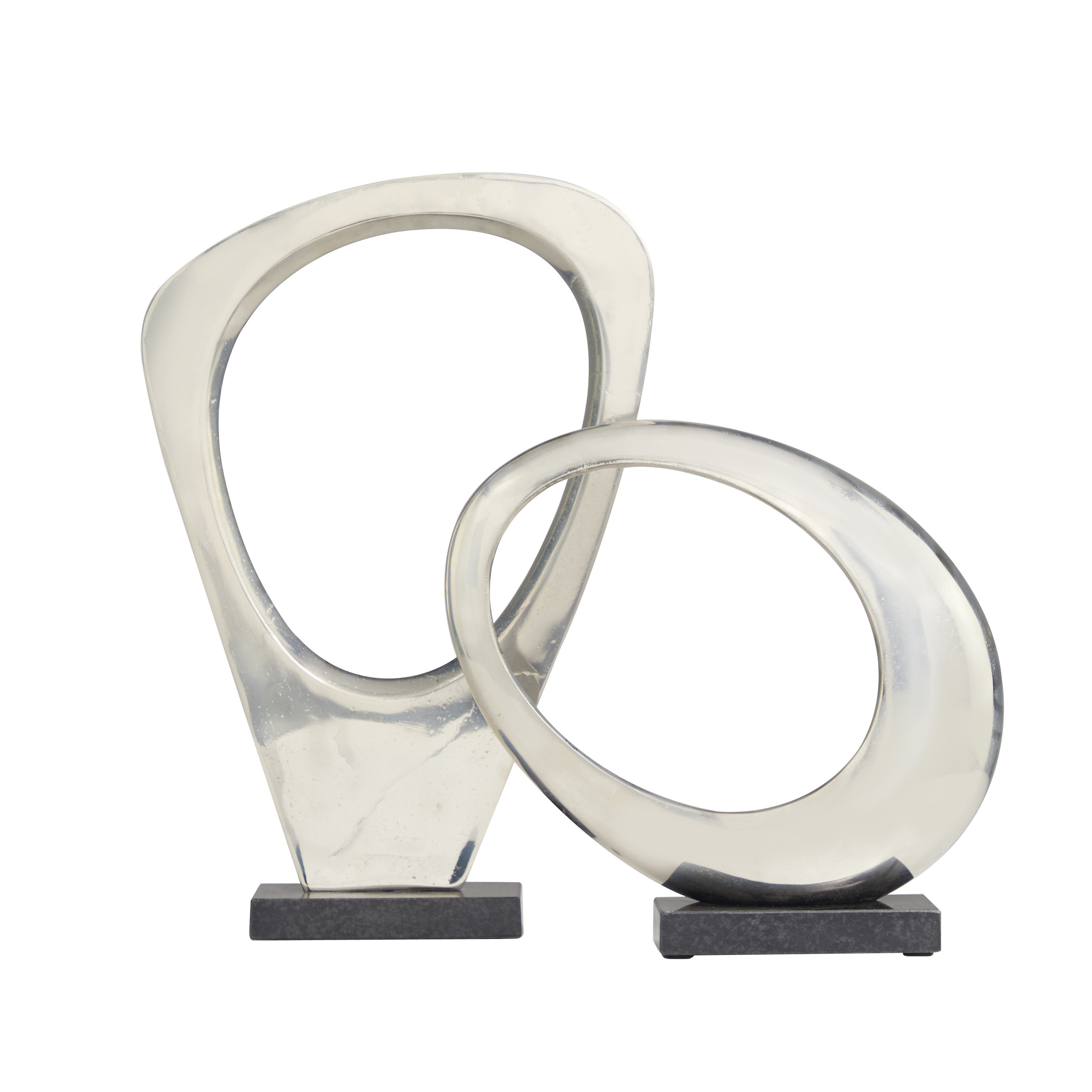 Ivy Bronx Bhimsen Aluminum Metal Abstract Decorative Silver Sculpture ...