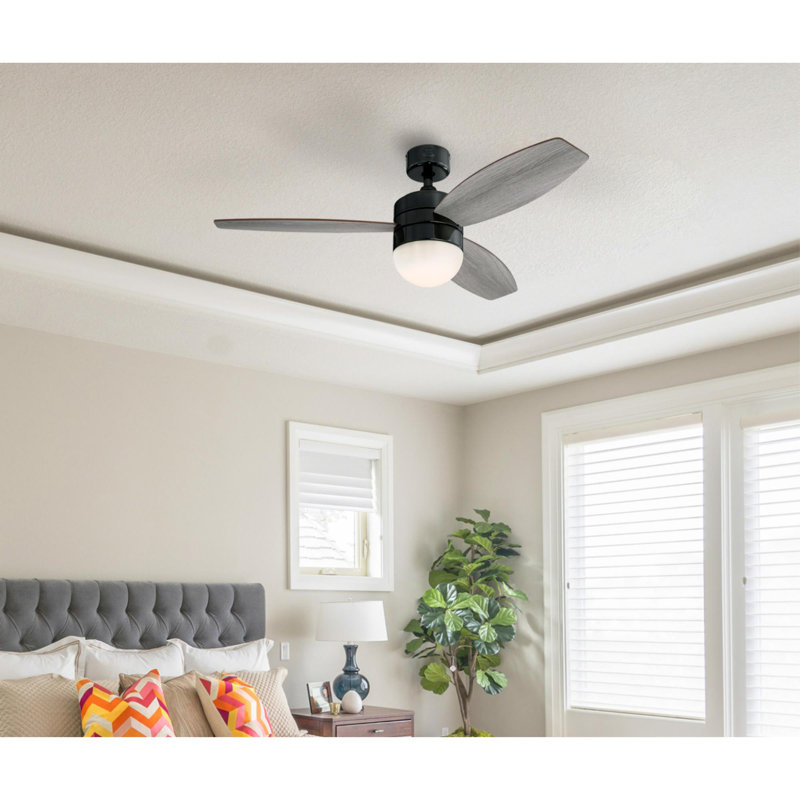 Latitude Run® 48-Inch 3-Blade Indoor Ceiling Fan, Dimmable LED Light ...
