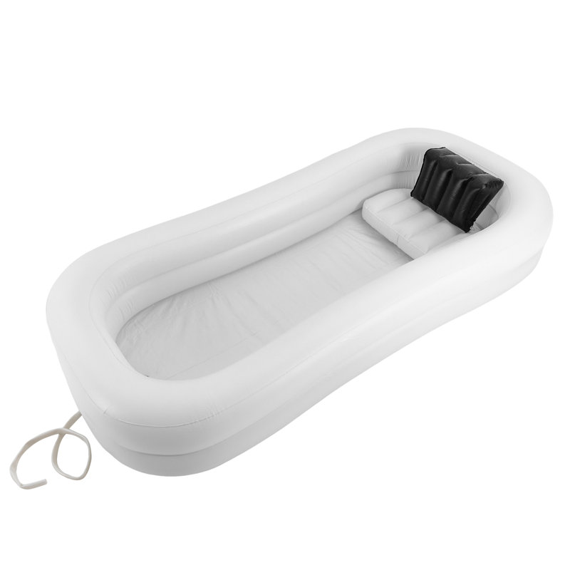 DENFER 110 Volt 1 - Person Rectangle Inflatable Bathtub in White | Wayfair