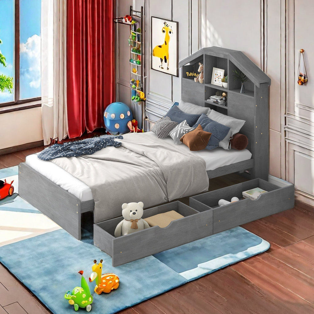 Harper Orchard Makaila Bookcase Storage Bed - Wayfair Canada