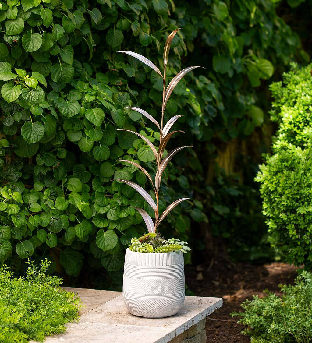 VivaTerra Copper-Finish Grass Blade Garden Stake | Perigold