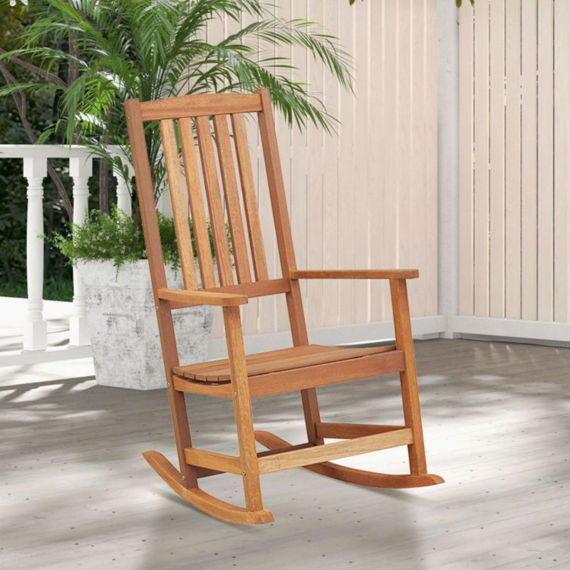 Lark Manor™ Patio Rocking Chair Ergonomic High-Back Outdoor Rocker With ...