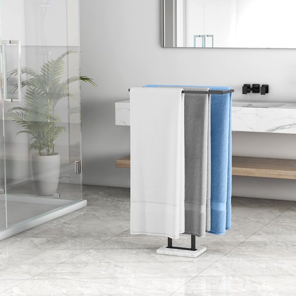 FEIYAN 40 Inch Standing Towel Rack, 3 Tier Towel Holder Stand With ...