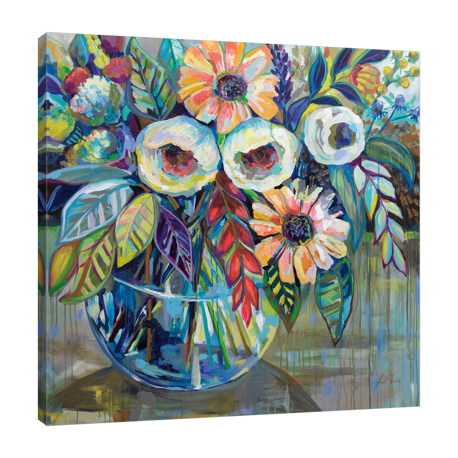 Jaxson Rea Joy by Jeanette Vertentes - Wrapped Canvas Painting | Wayfair