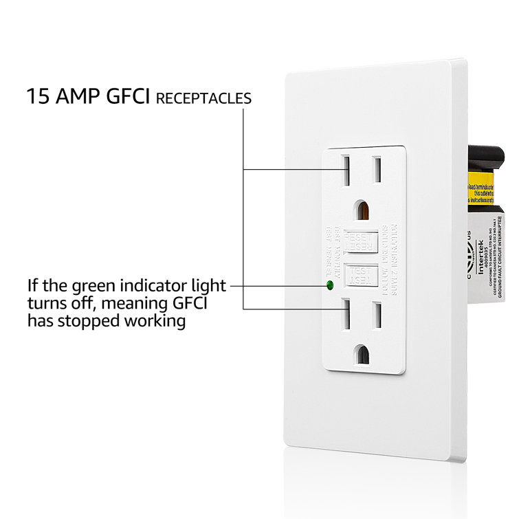 TORCHSTAR 15 Amp Gfci Receptacles, Dual Ac Outlets, Surge-Protected ...