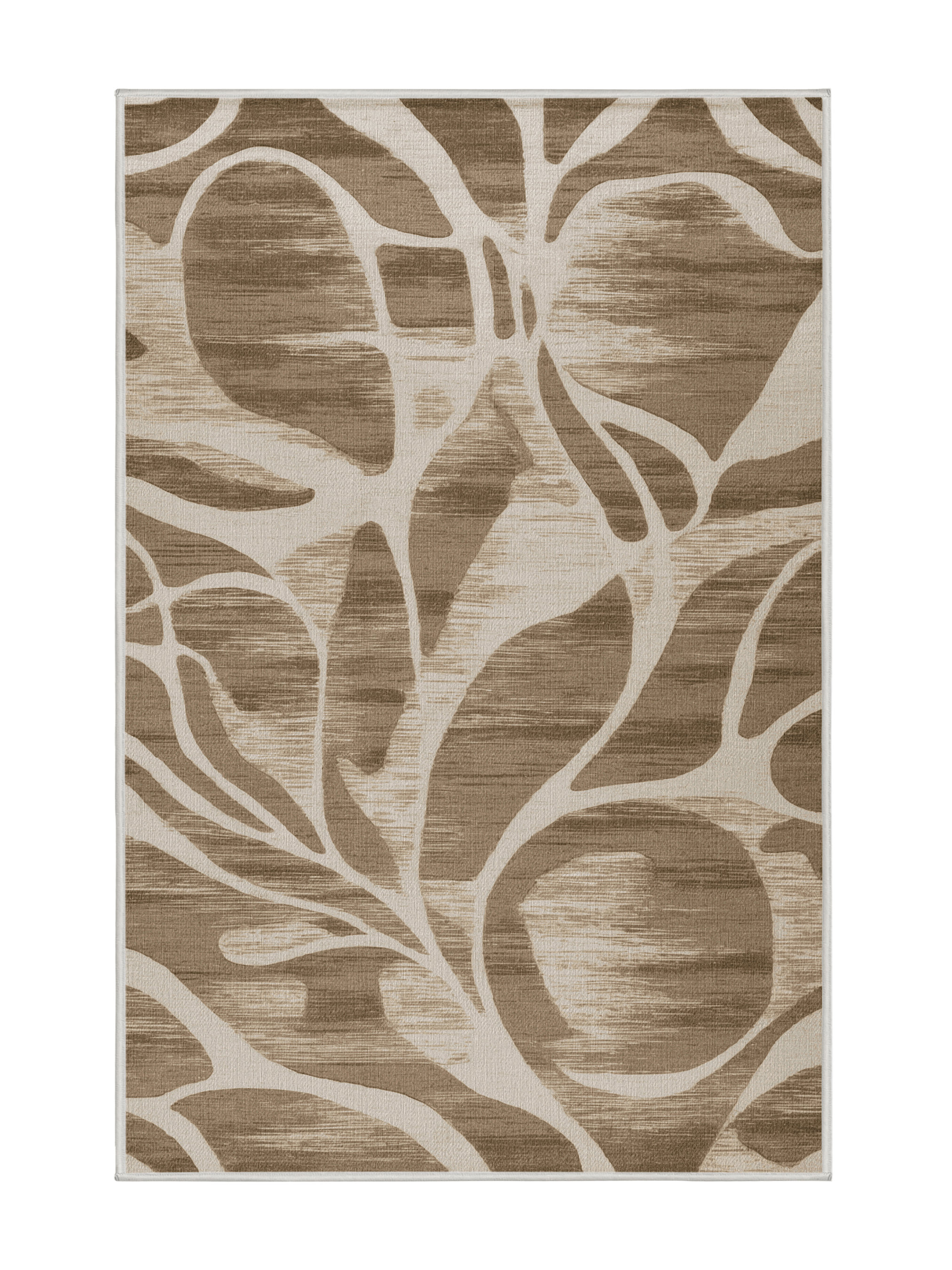 Hokku Designs Machine Washable Abstract Beige Area Rug | Wayfair
