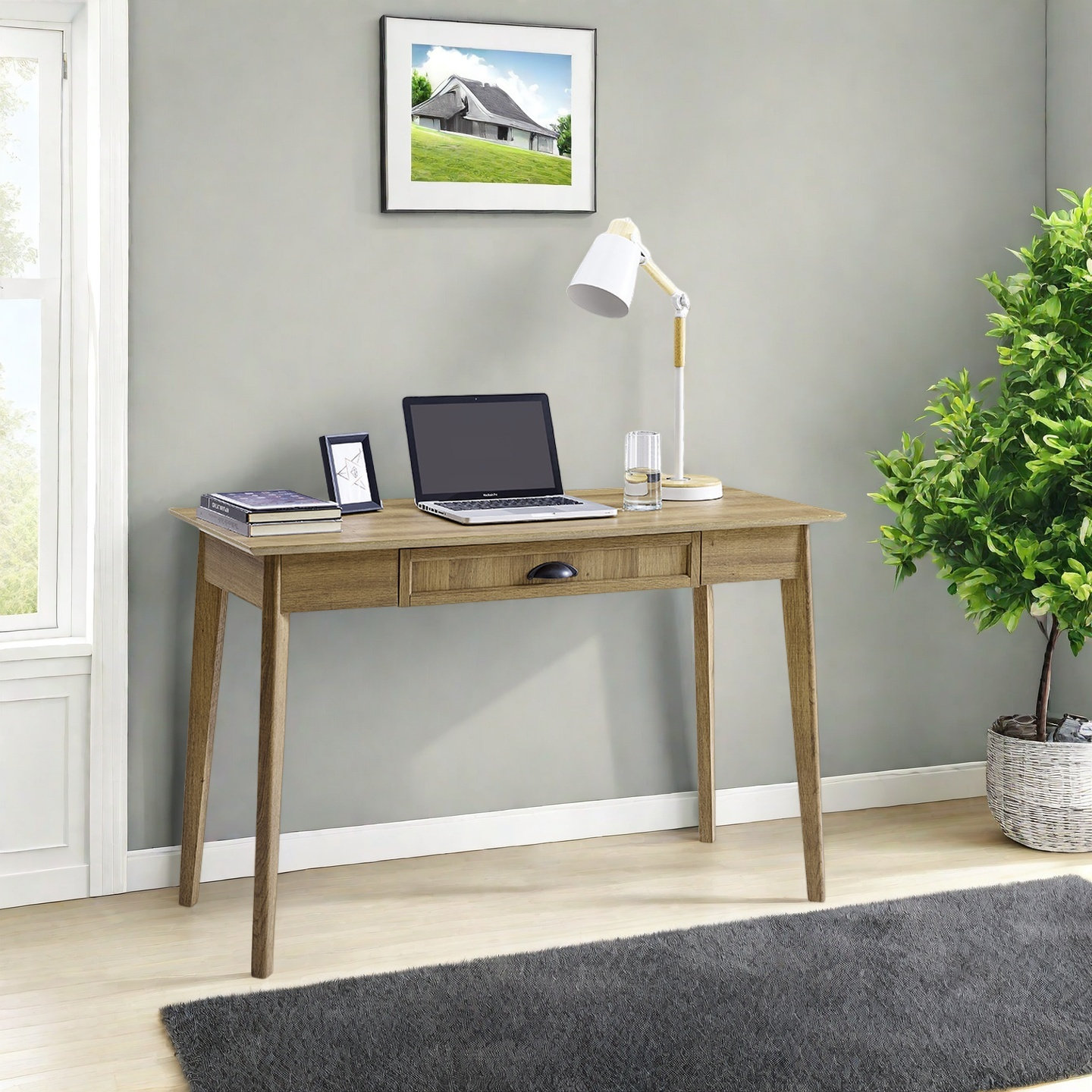 Corrigan Studio® Cabral Desk - 48" Modern Writing Desk with Storage ...