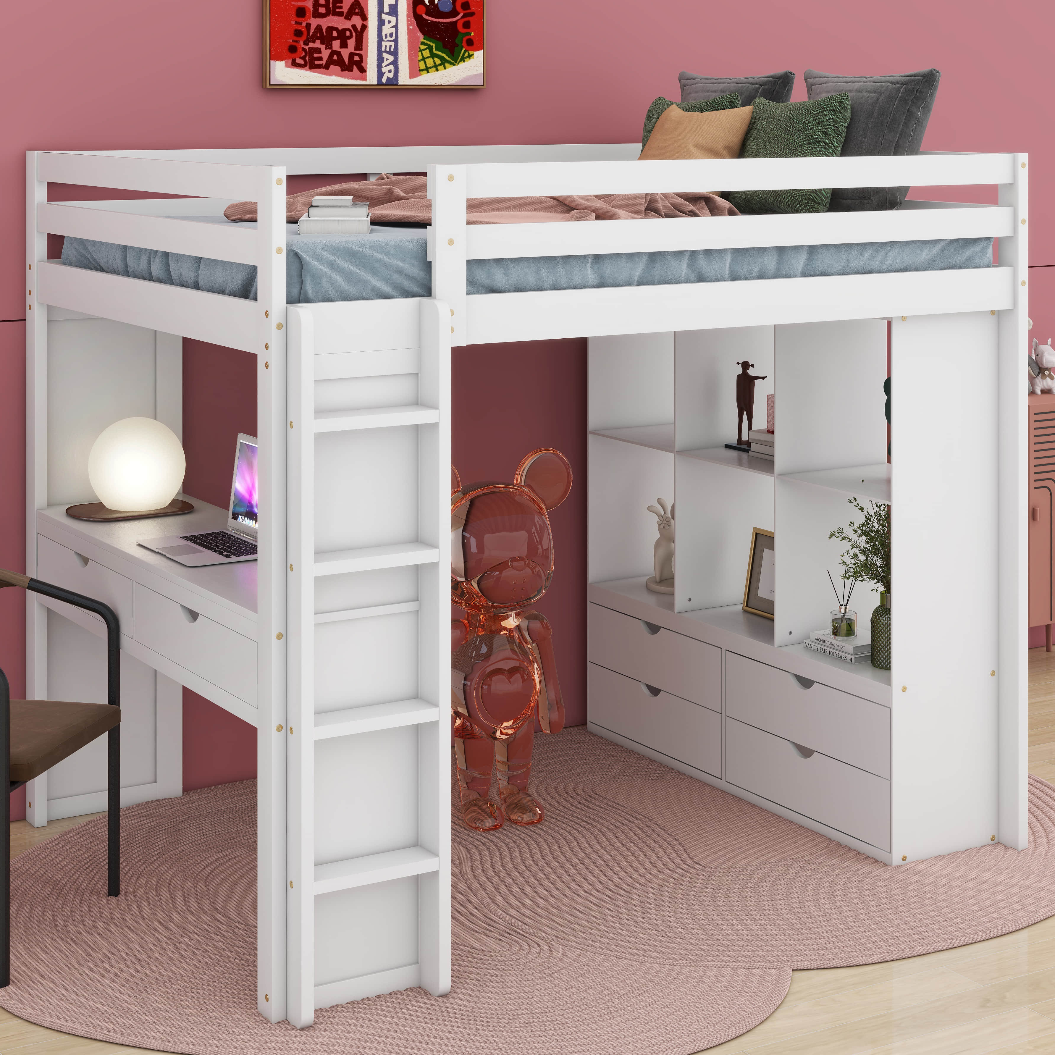 Harriet Bee Jashay Kids Full Loft Bed with Drawers | Wayfair