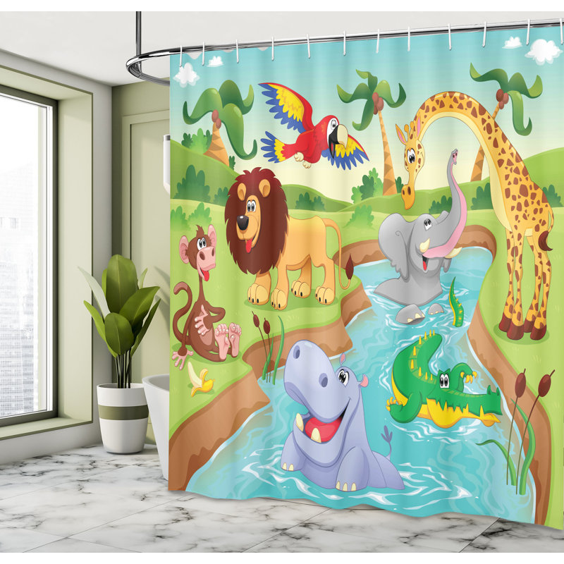 Zoomie Kids Luther Shower Curtain with Hooks Included & Reviews | Wayfair
