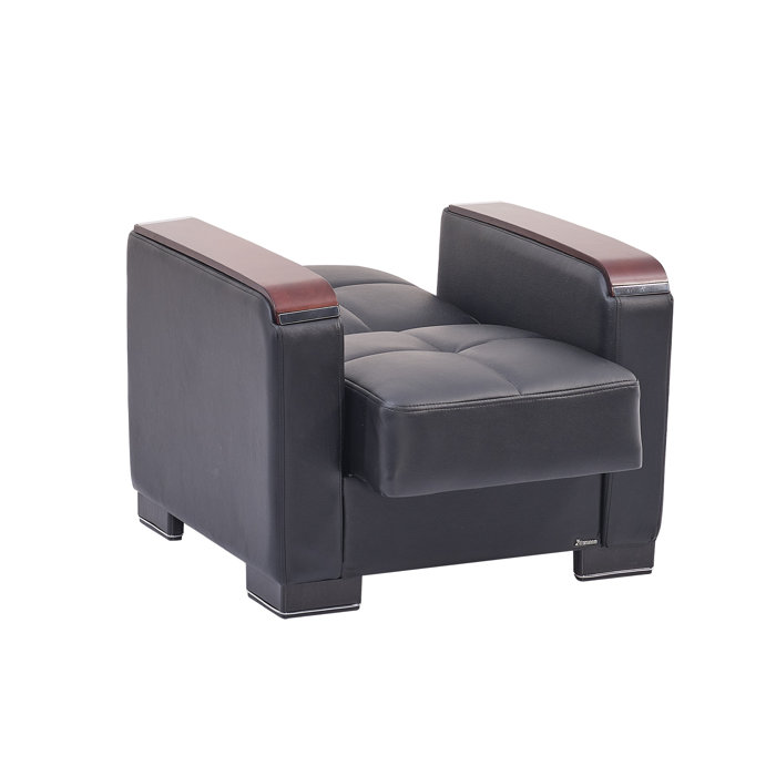 Ottomanson Legacy X Vegan Leather Convertible 3-in-1 Sleeper Arm Chair ...