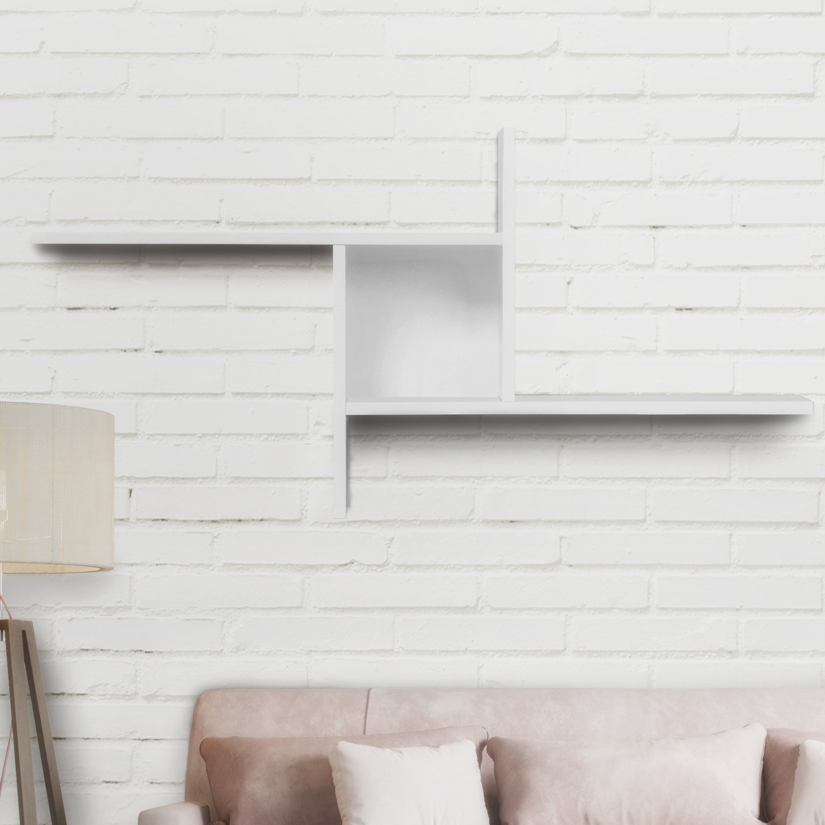 Inbox Zero Niche Lux Home Floating Single Tiered Wall Shelf - Wayfair ...