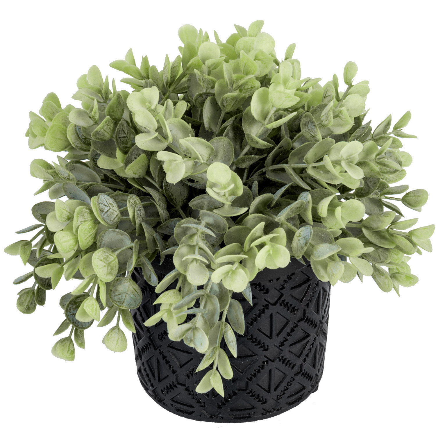 Primrue 6.7'' Artificial Grass Fake Plants with Black Embossed Pot ...