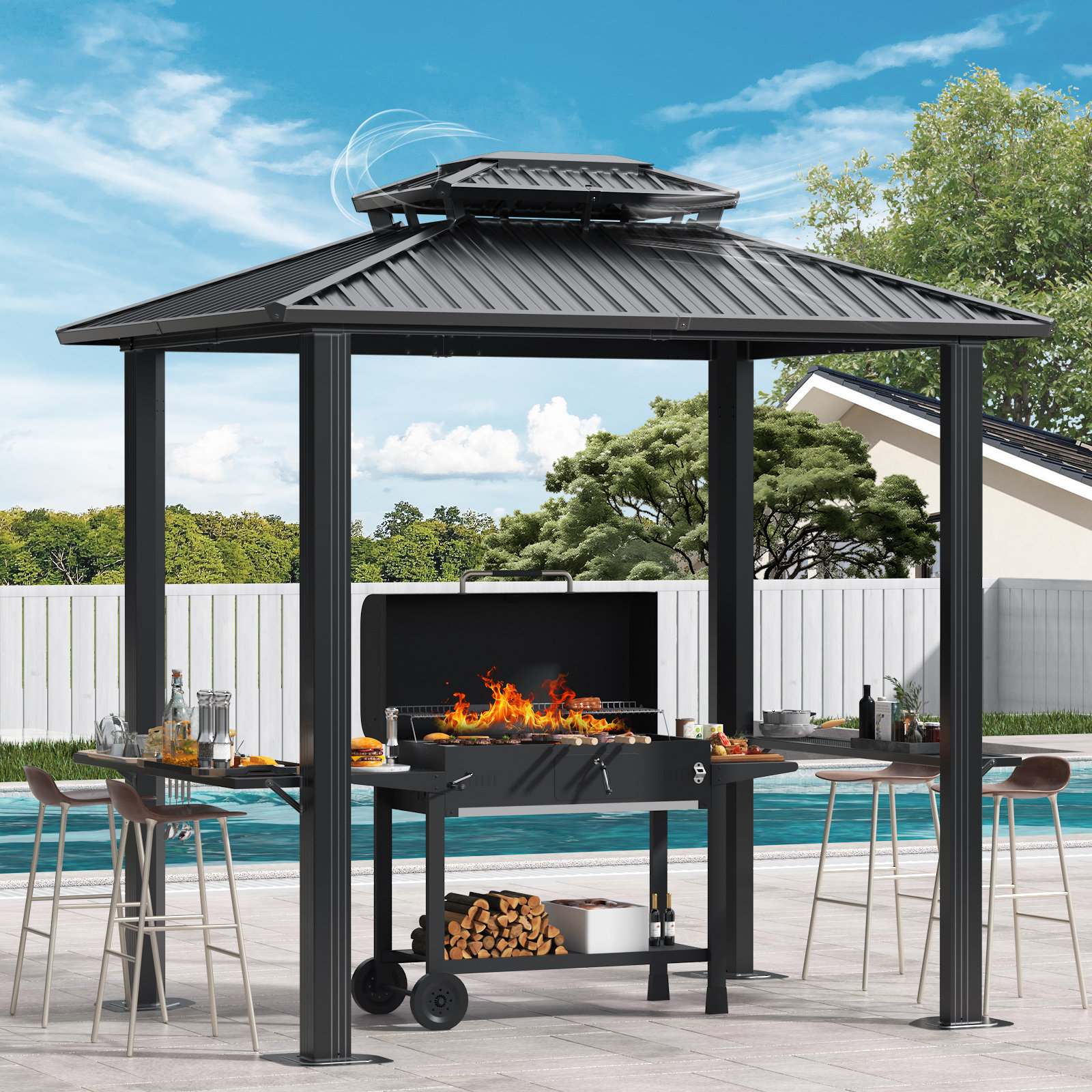 Cobizi 6×8ft Hard Top BBQ Pavilion | Wayfair
