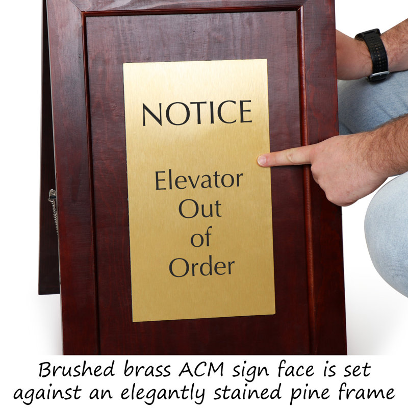 SmartSign Notice Elevator Out of Order Wooden A-Frame Sign, 2-Sided ...