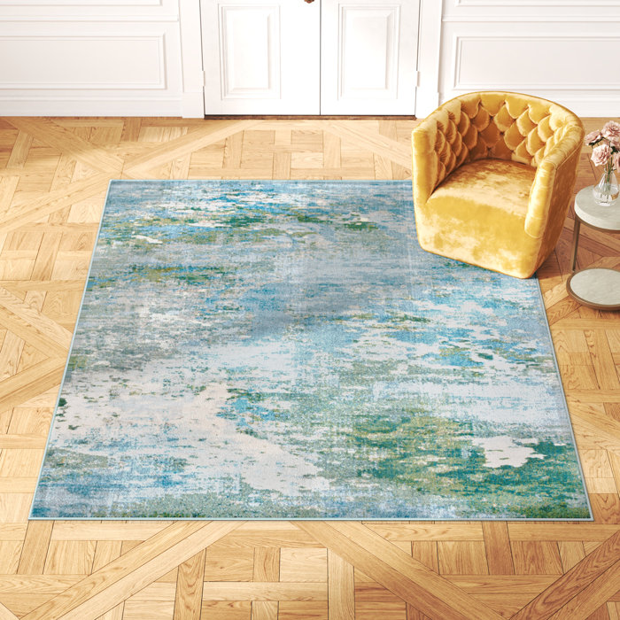 Etta Avenue™ Etta Abstract Light Blue/Green Area Rug & Reviews | Wayfair
