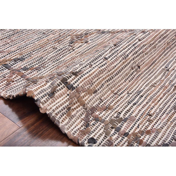 Union Rustic Brunell Handmade Hand Loomed Beige/Gray Rug | Wayfair