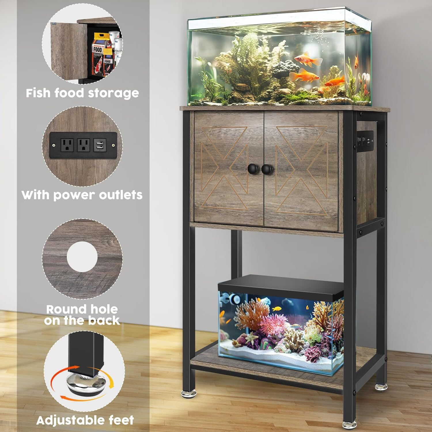 Tucker Murphy Pet™ 5-10 Gallon Fish Tank Stand, Heavy Duty Aquarium ...