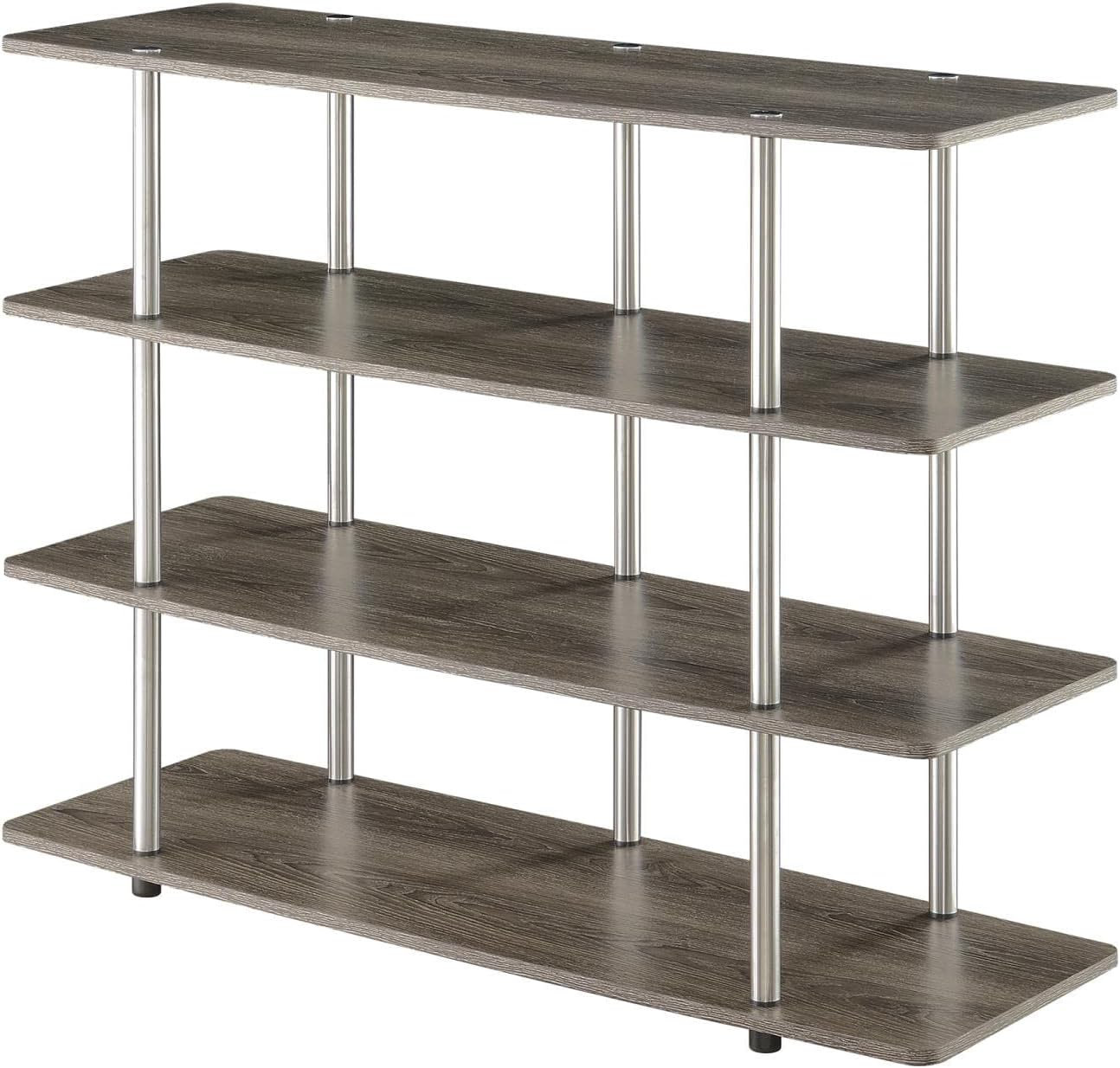 Ophelia & Co. 4-Tier Tv Stand In Weathered Grey, 47.25 X 15.75 X 36.25 ...