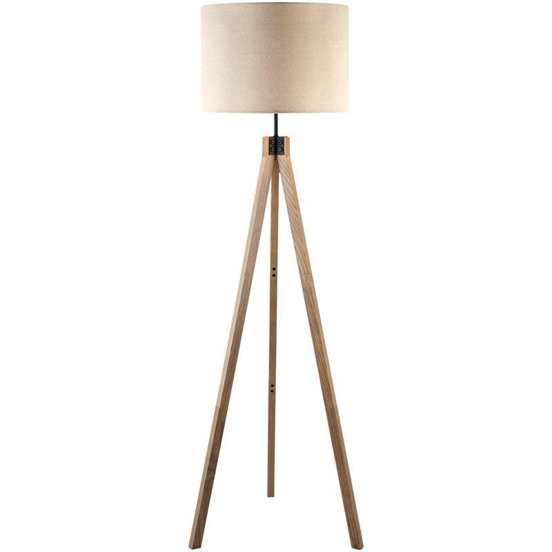 Wade Logan® Boxleye 61'' Wood Body Tripod Floor Lamp & Reviews | Wayfair