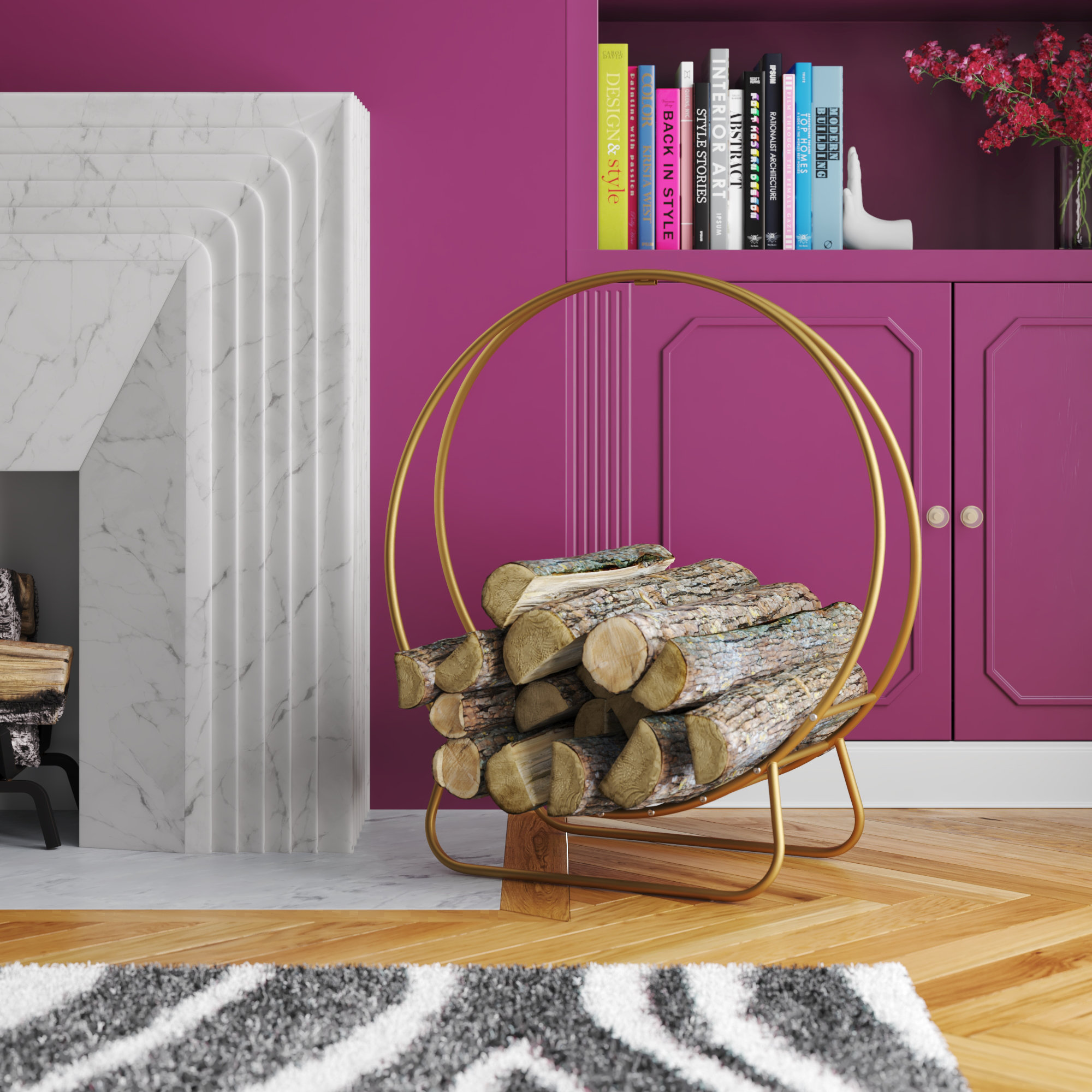 Etta Avenue™ Rumer 29.8'' W Metal Log Rack & Reviews - Wayfair Canada