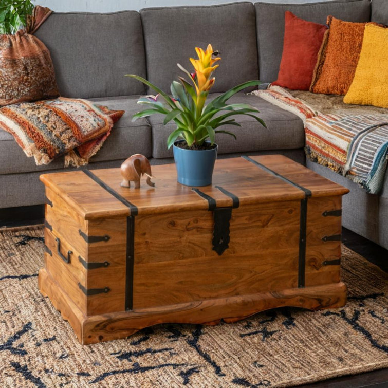 Three Posts Hamdan Sheesham Trunk Thakat Coffee Table & Reviews ...