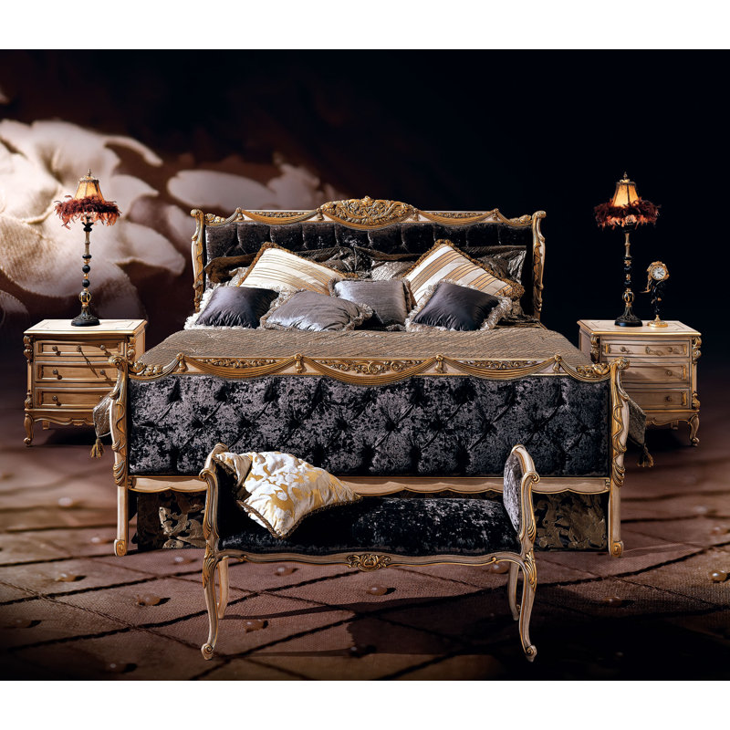 David Michael Louis XV King Upholstered Panel Headboard | Wayfair