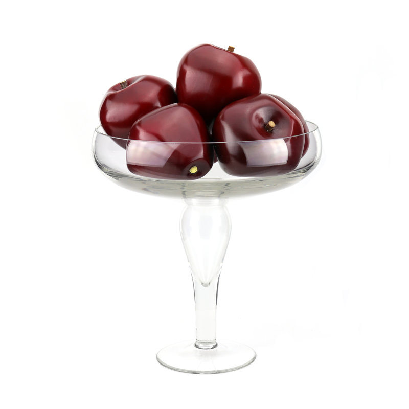 Murano Art Collection Hand Painted Red Wooden Apples Figurine | Wayfair