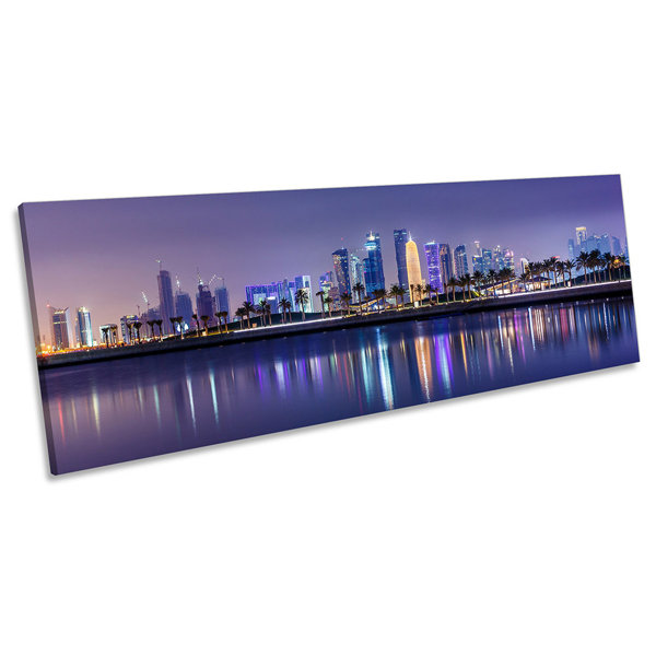 17 Stories Doha Skyline City Qatar - Wrapped Canvas Panoramic Print ...