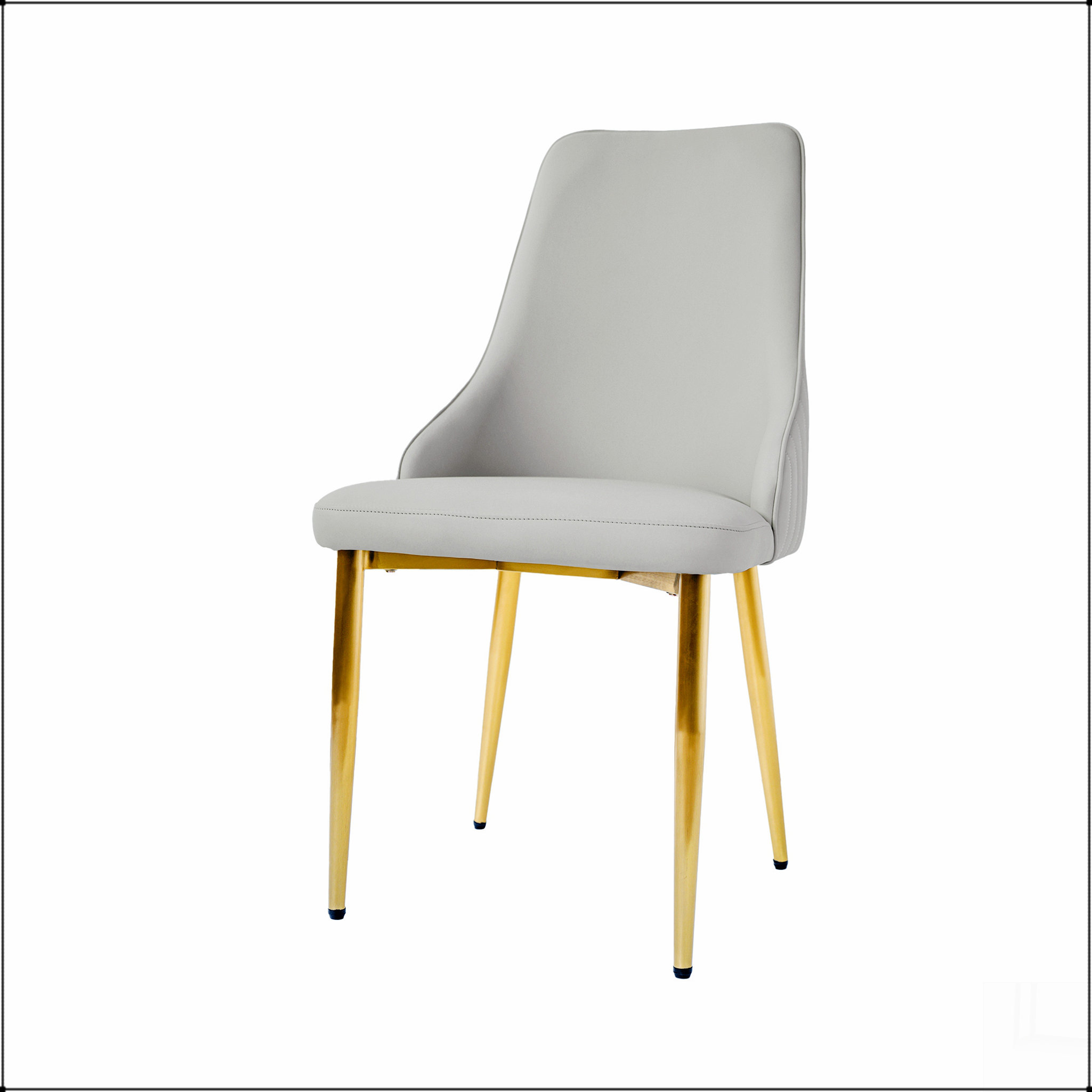 Latitude Run® Modern Pu Sponge-Filled Dining Chair, Solid Wood Metal ...