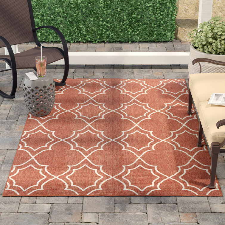 Alcott Hill® Amato Rust/Cream Rug & Reviews | Wayfair