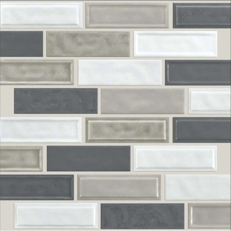 Thomas Avenue Ceramics 12" x 15" Beveled Ceramic Linear Mosaic Wall ...