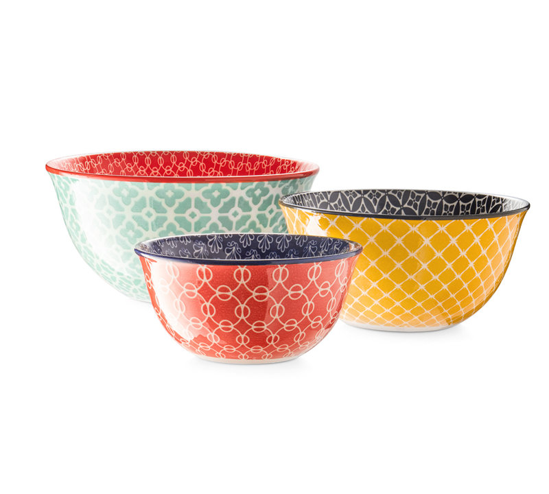 DOWAN 3 Piece Vibrant Mixing Bowl Set(Set Of 3) & Reviews | Wayfair