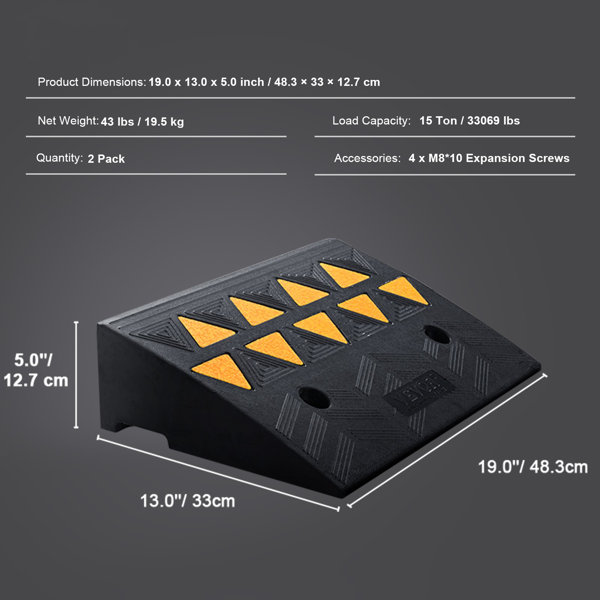 VEVOR Plastic 13'' L Threshold Ramp & Reviews | Wayfair