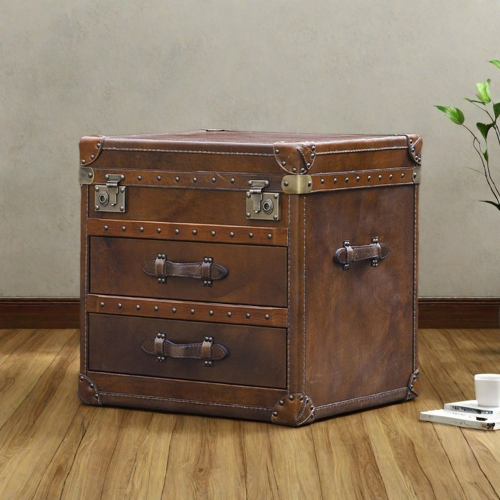 HUGESTO Small Brown Retro Distressed Accent Trunk | Wayfair