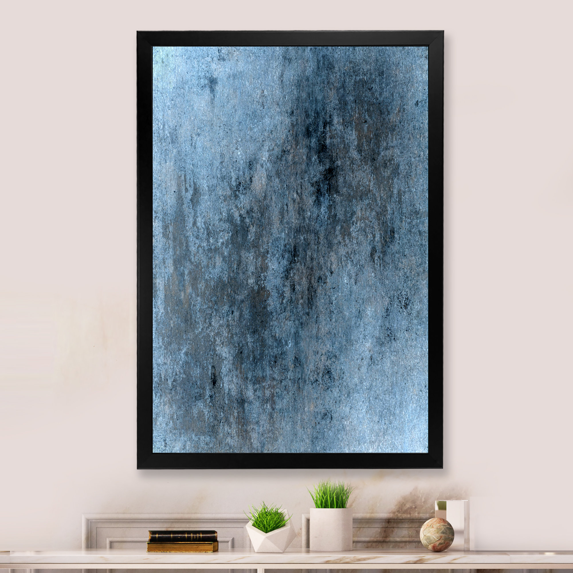 17 Stories Grey And Blue Modern Art II 2FDP47752 | Wayfair