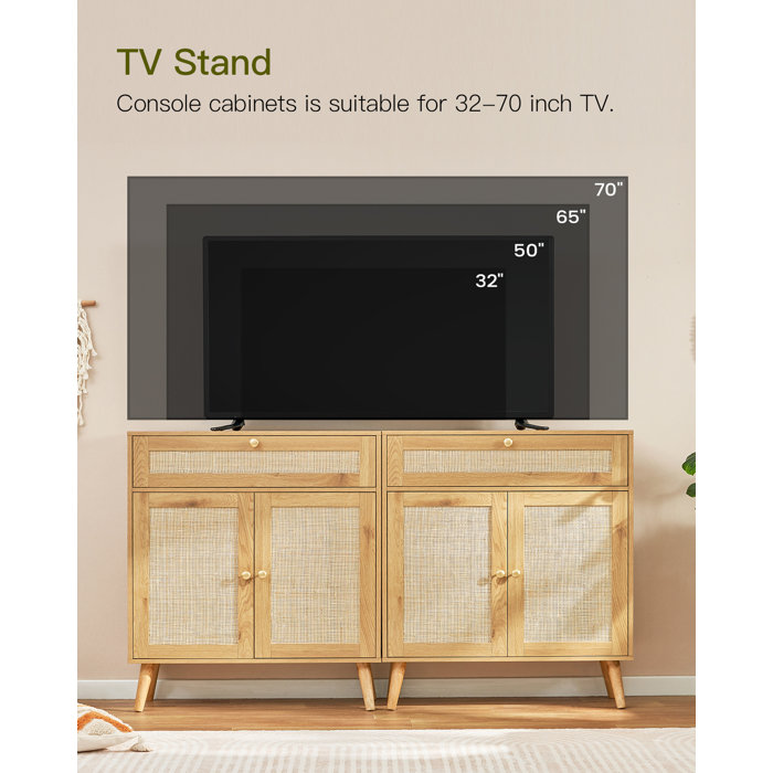 Bay Isle Home Aamaya 39.4'' Rattan Cabinet with Drawer & Adjustable ...