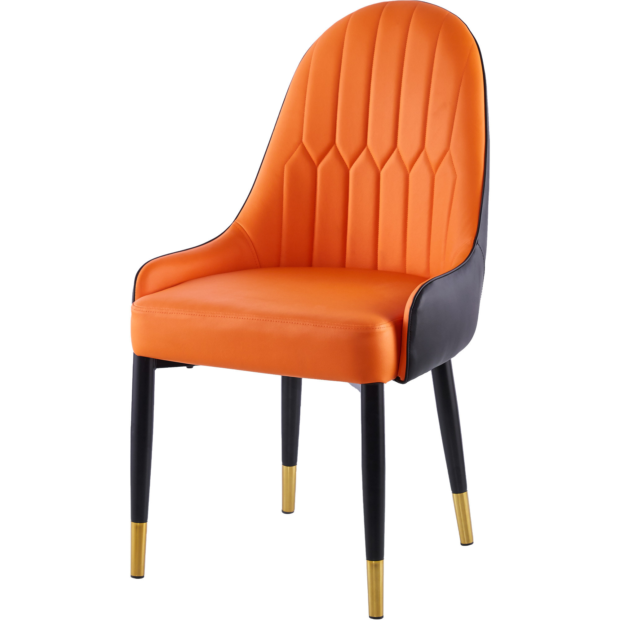 Everly Quinn Modern Leather Dining Chair Set Of 2, Upholstered Accent ...