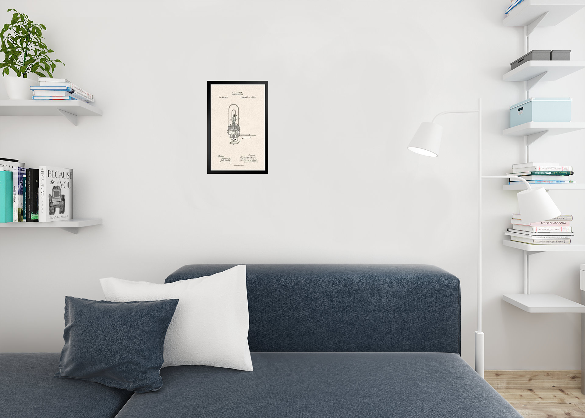 Trinx Edison Electric Light Bulb 1880 Official Patent Diagram Black ...