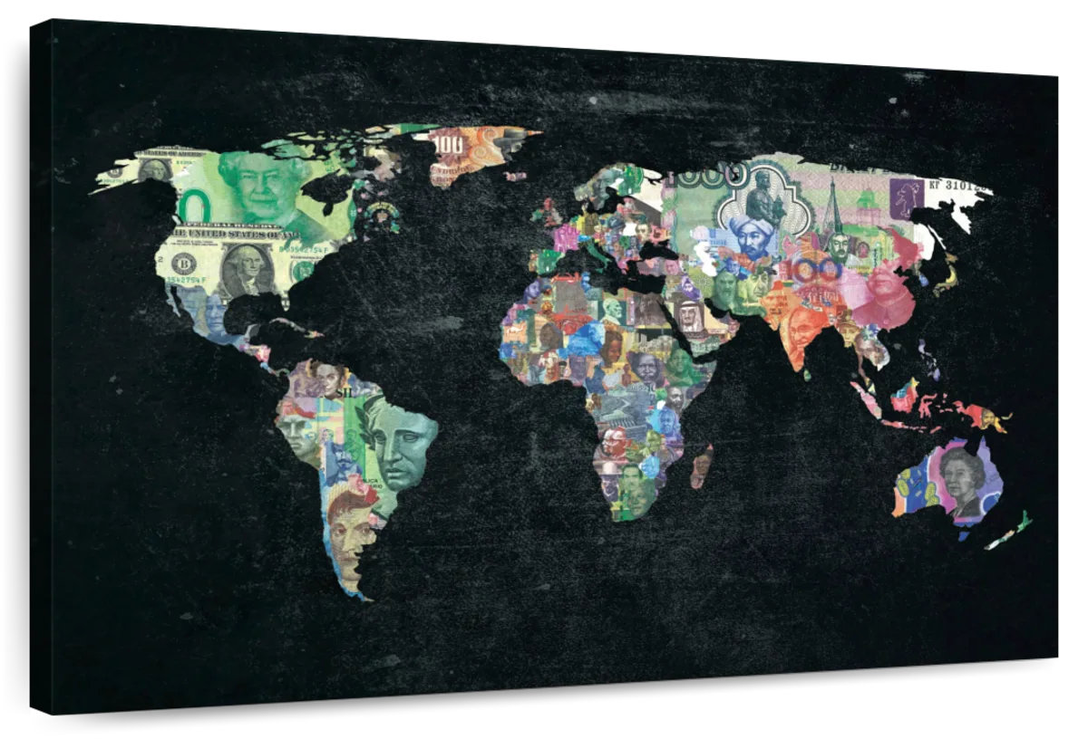 Elephant Stock World Map Currencies | Wayfair