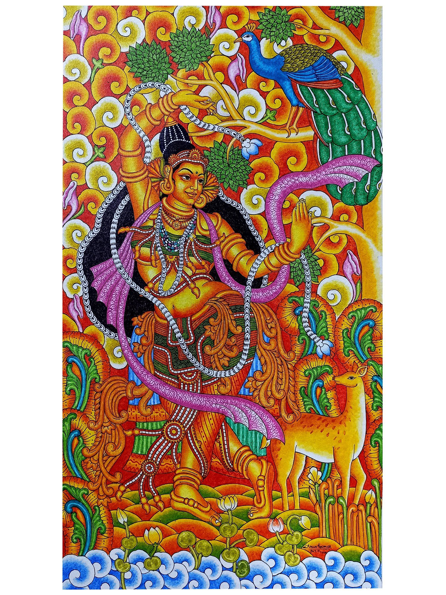 Exotic India Nartaki : The Divine Dancer | Acrylic on Canvas Painting ...