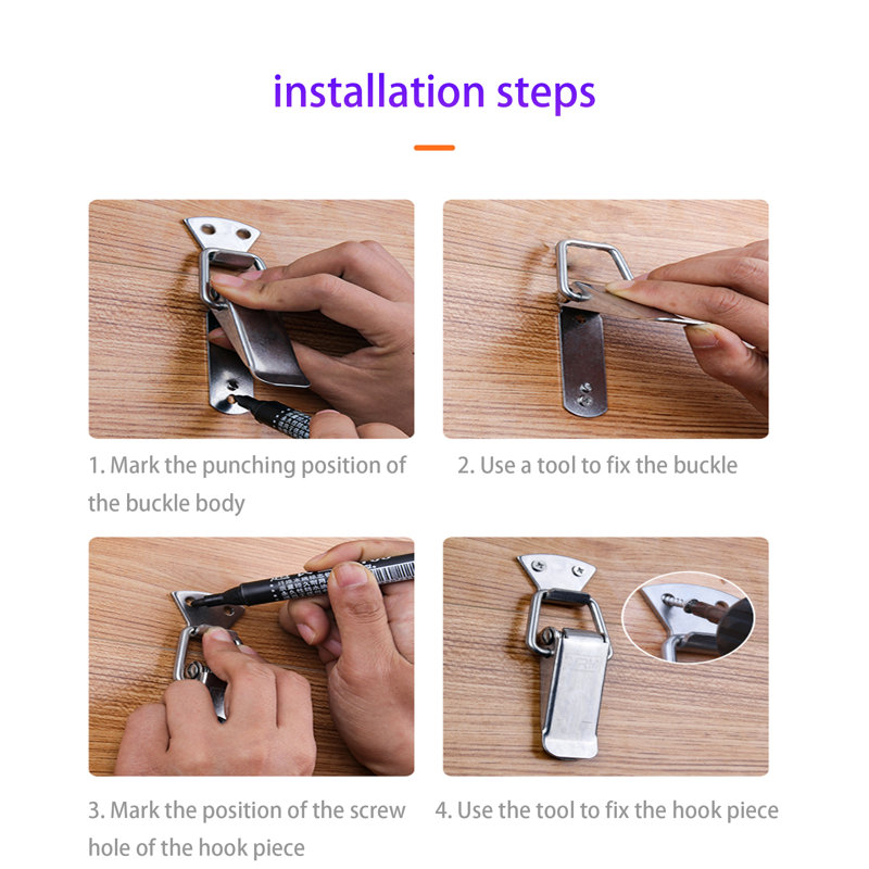 FixtureDisplays Cabinet Boxes Spring Loaded Latch Catch Toggle Hasp ...