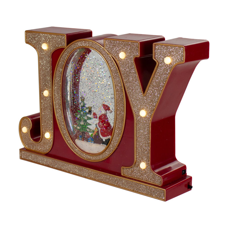 Northlight Seasonal 11" LED Lighted Red and Gold Joy Christmas Glitter ...