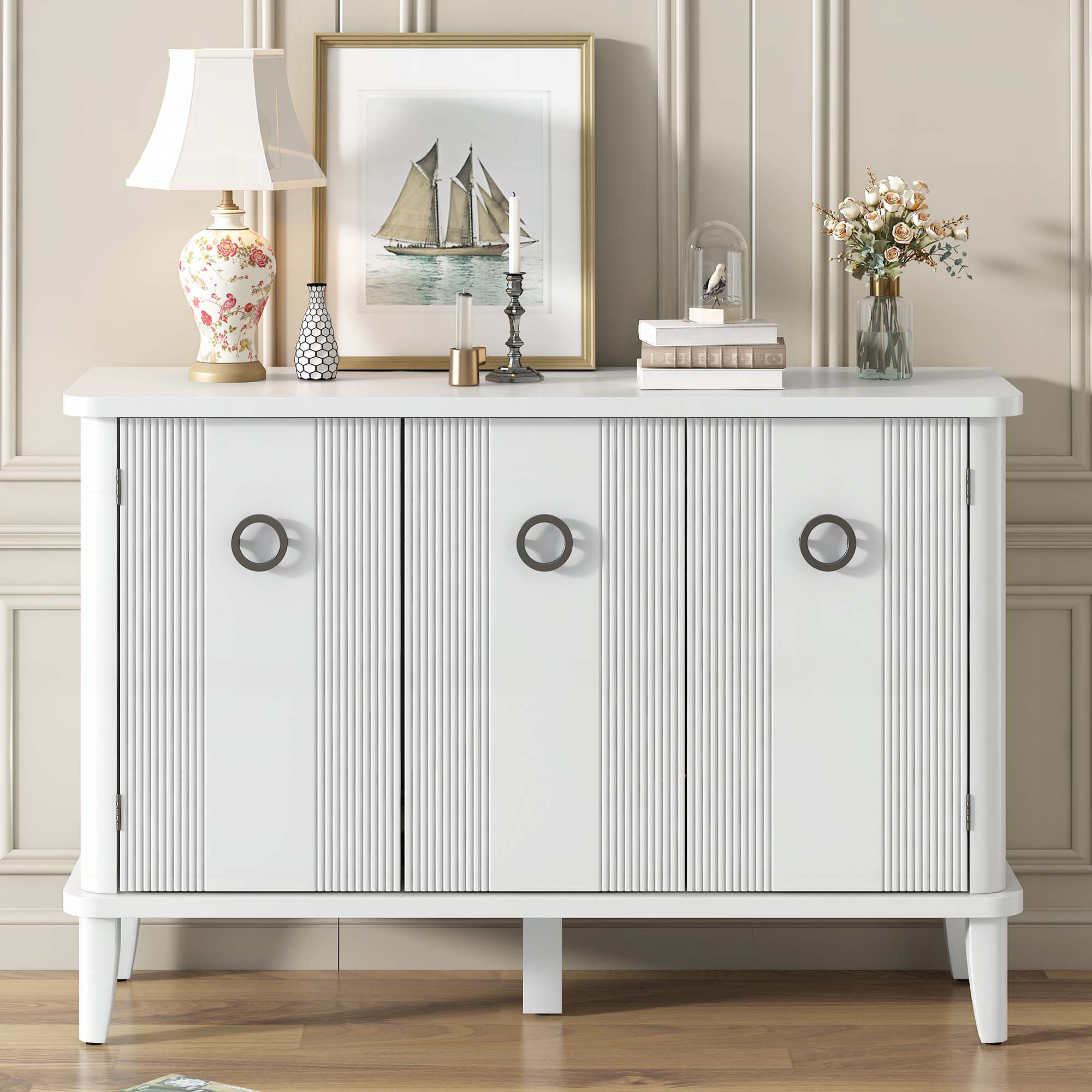 Breakwater Bay Acesen Modern Minimalist Solid Wood Veneer Cabinet | 3 ...